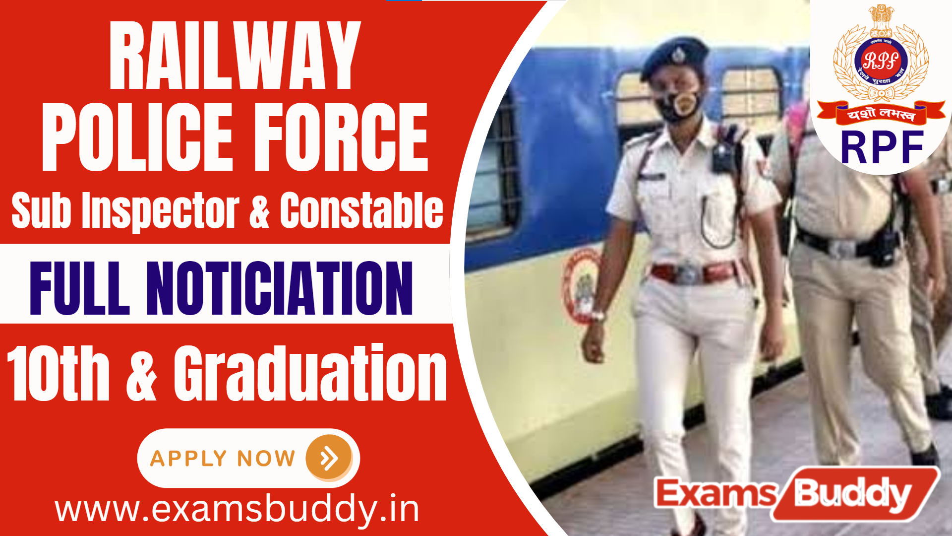RPF Sub Inspector and Constable Requirement 2024 Apply Online - Exams Buddy